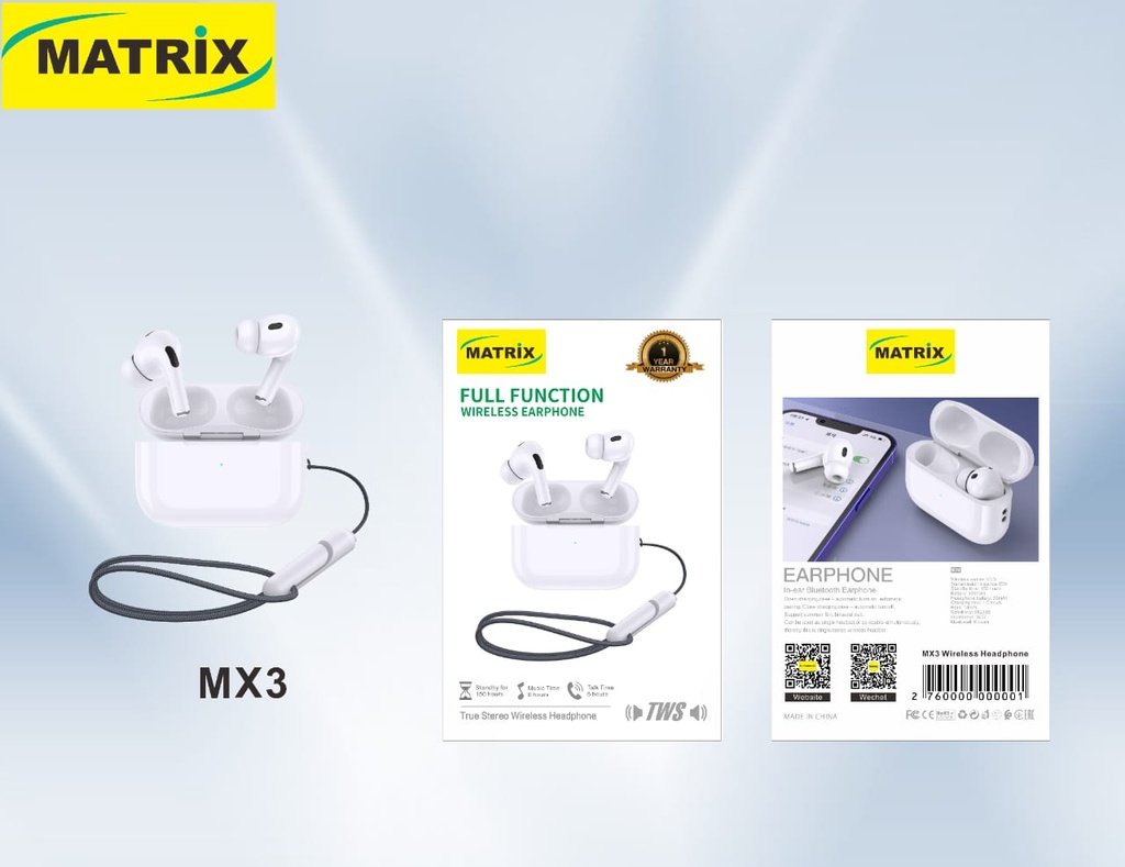 MX3: Smart True Wireless Earbuds | MATRIX